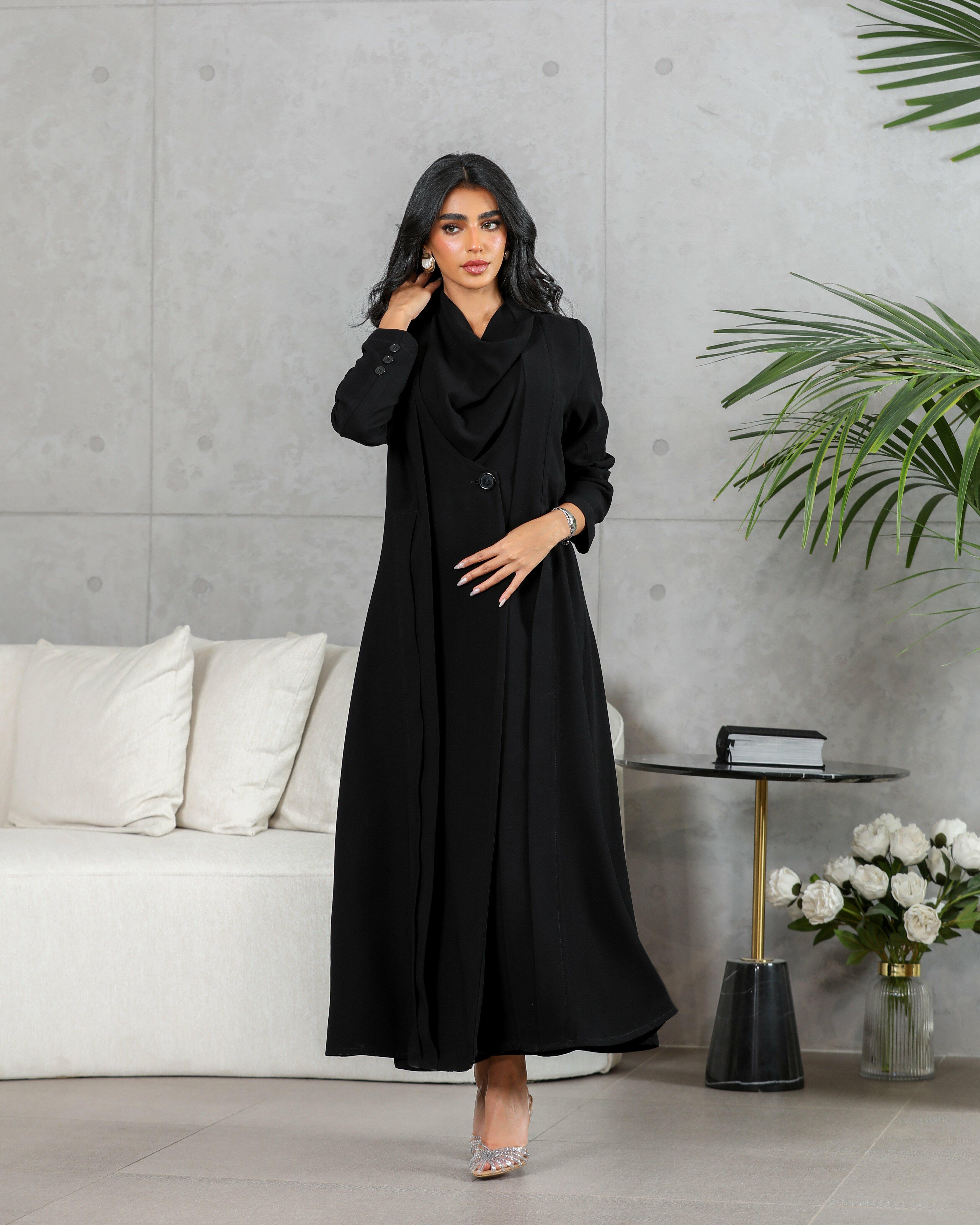 Abaya Islamiya Black Crepe L Blazer Abaya abaya-islamiya-black-crepe-l-blazer-abaya