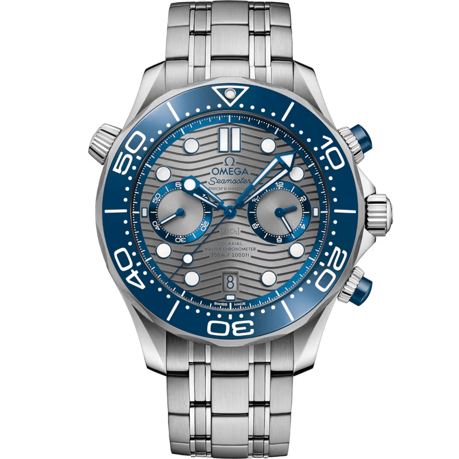 BMP | Omega Seamaster Silver Metal Grey Dial with Blue Frame