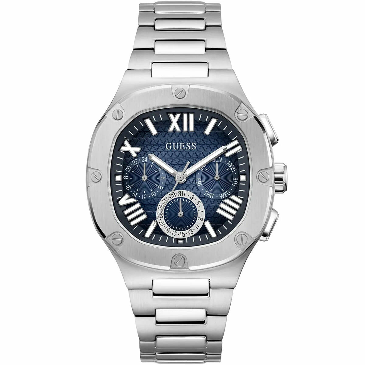 BMP | GUESS METAL SILVER - BLUE DIAL - CHRONOGRAPH